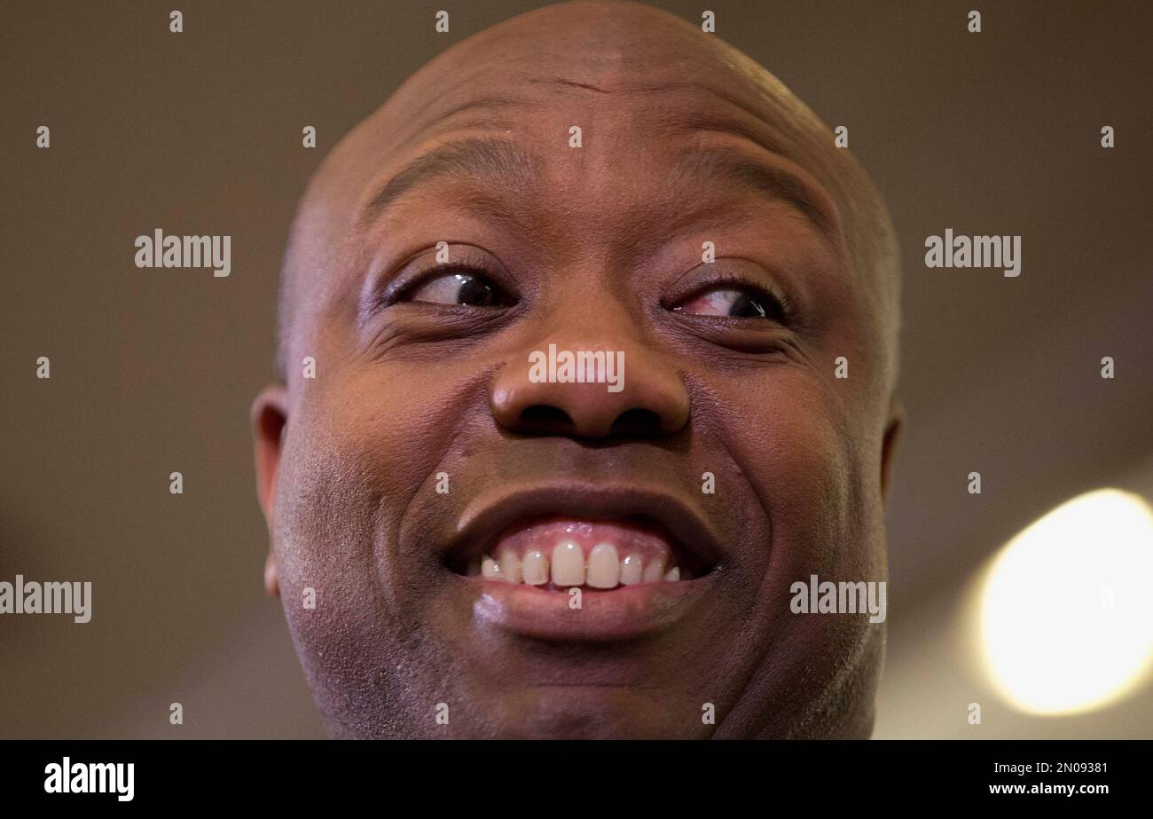 Sen. Tim Scott, R-S.C.speaks during a rally for Republican presidential ...