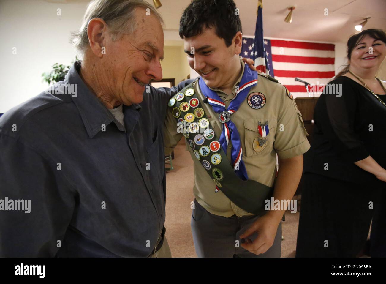 New Eagle scout David Fite, center, and his grandfather, Rich Laue ...