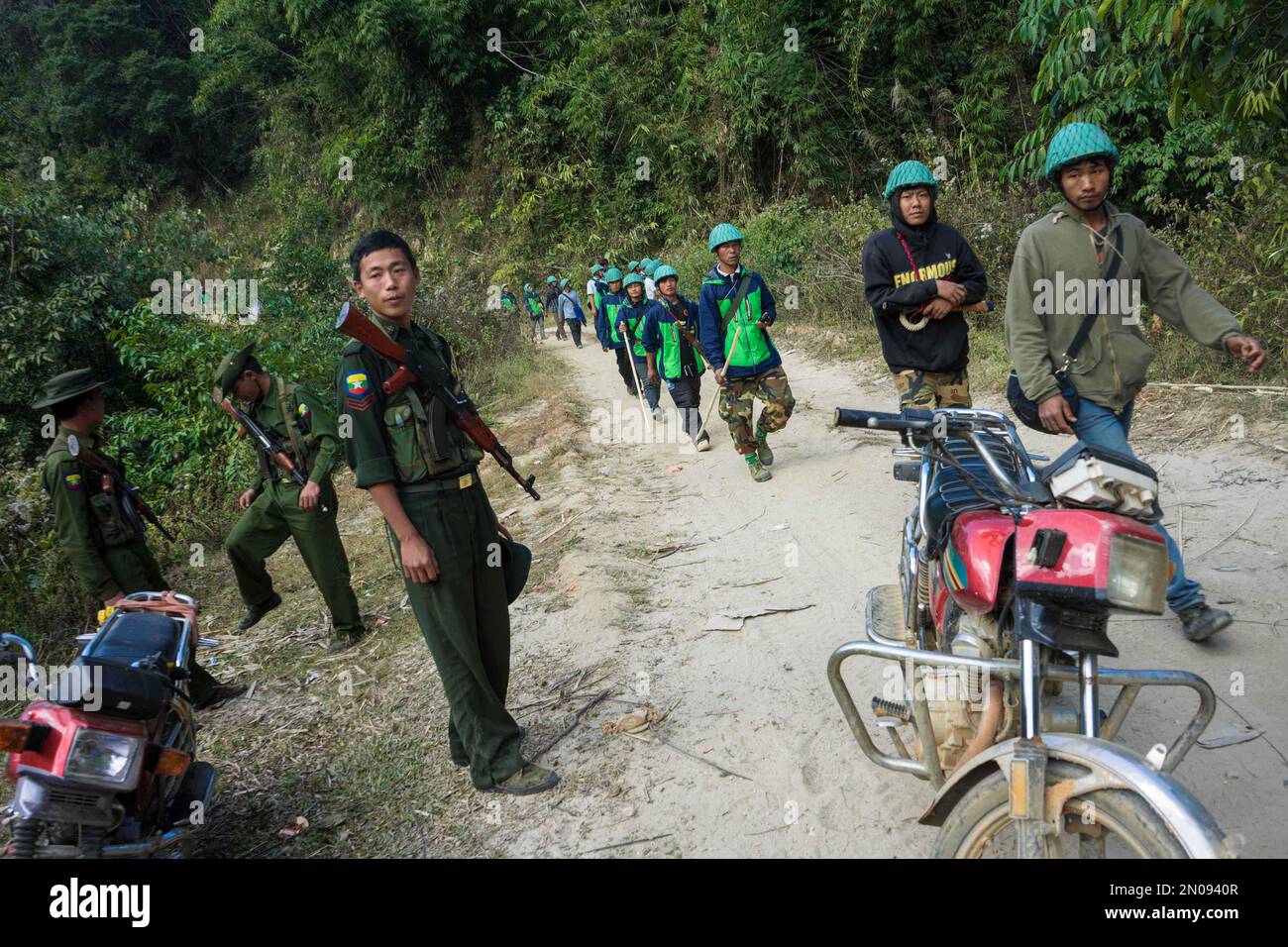 In this Tuesday Jan. 26, 2016 photo, armed soldiers of the Border Guard ...