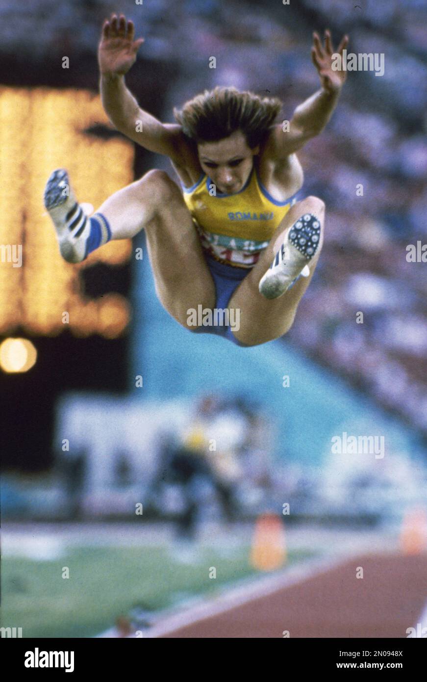 Anisoara Stanciu of Romania jumping during the final round of the women ...
