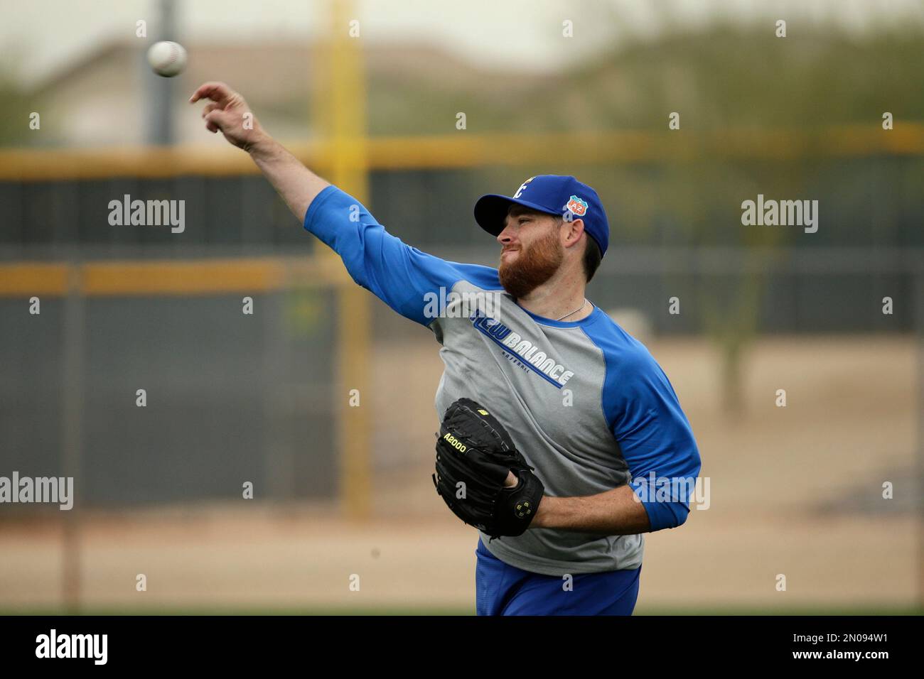 Kansas City Royals pitcher Ian Kennedy plays catch during spring ...