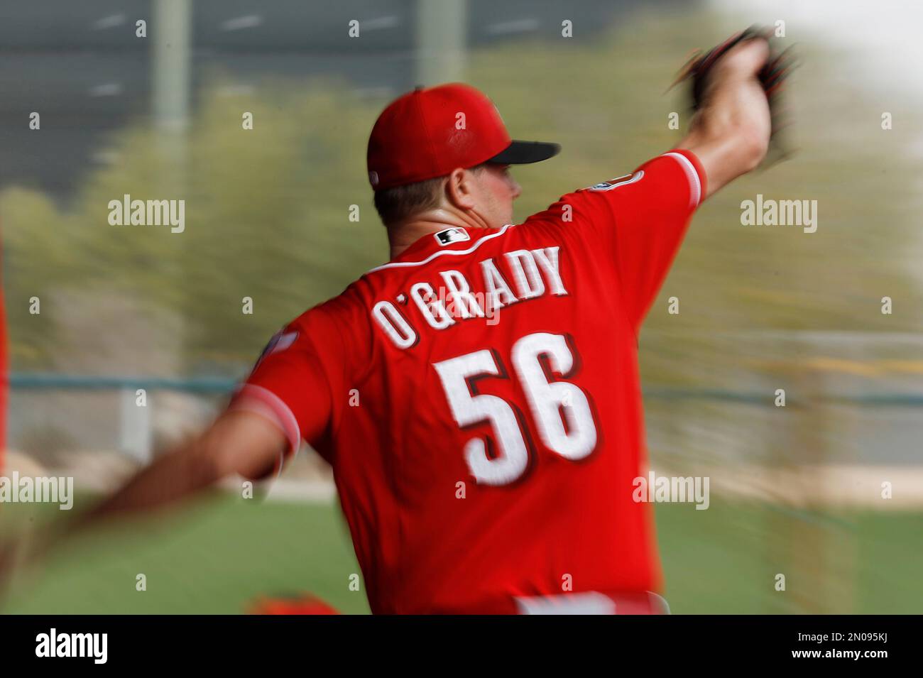 Cincinnati Reds’ Chris O’Grady throws during a spring training baseball ...