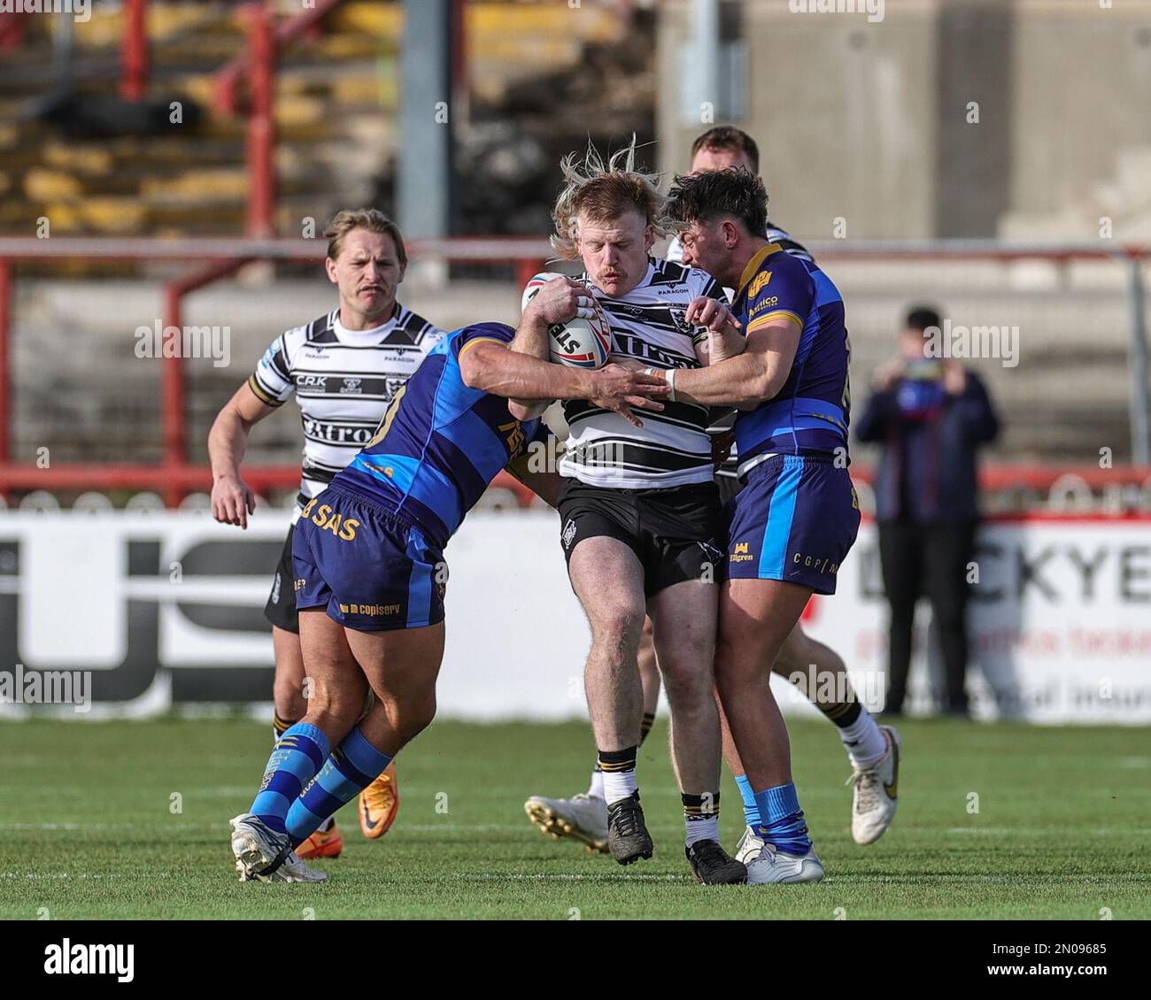 Brad Fash #13 of Hull FC in action during the Rugby League Pre Season ...