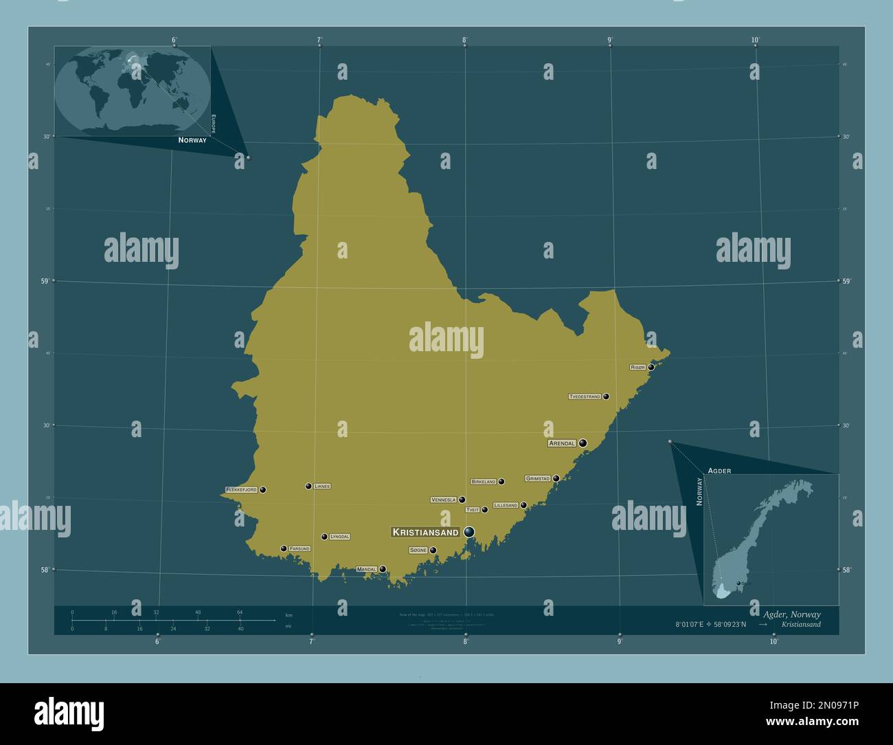 Map of kristiansand hi-res stock photography and images - Alamy