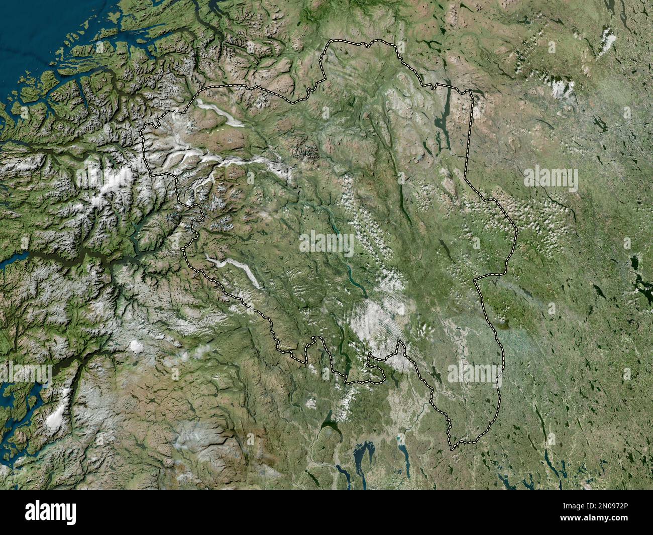 Innlandet, county of Norway. High resolution satellite map Stock Photo ...