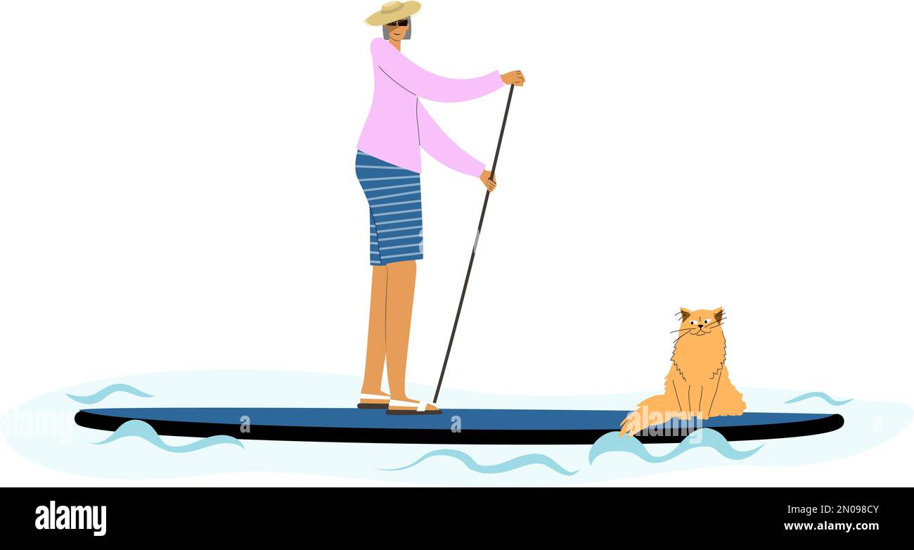 Female on paddleboard Stock Vector Images - Alamy