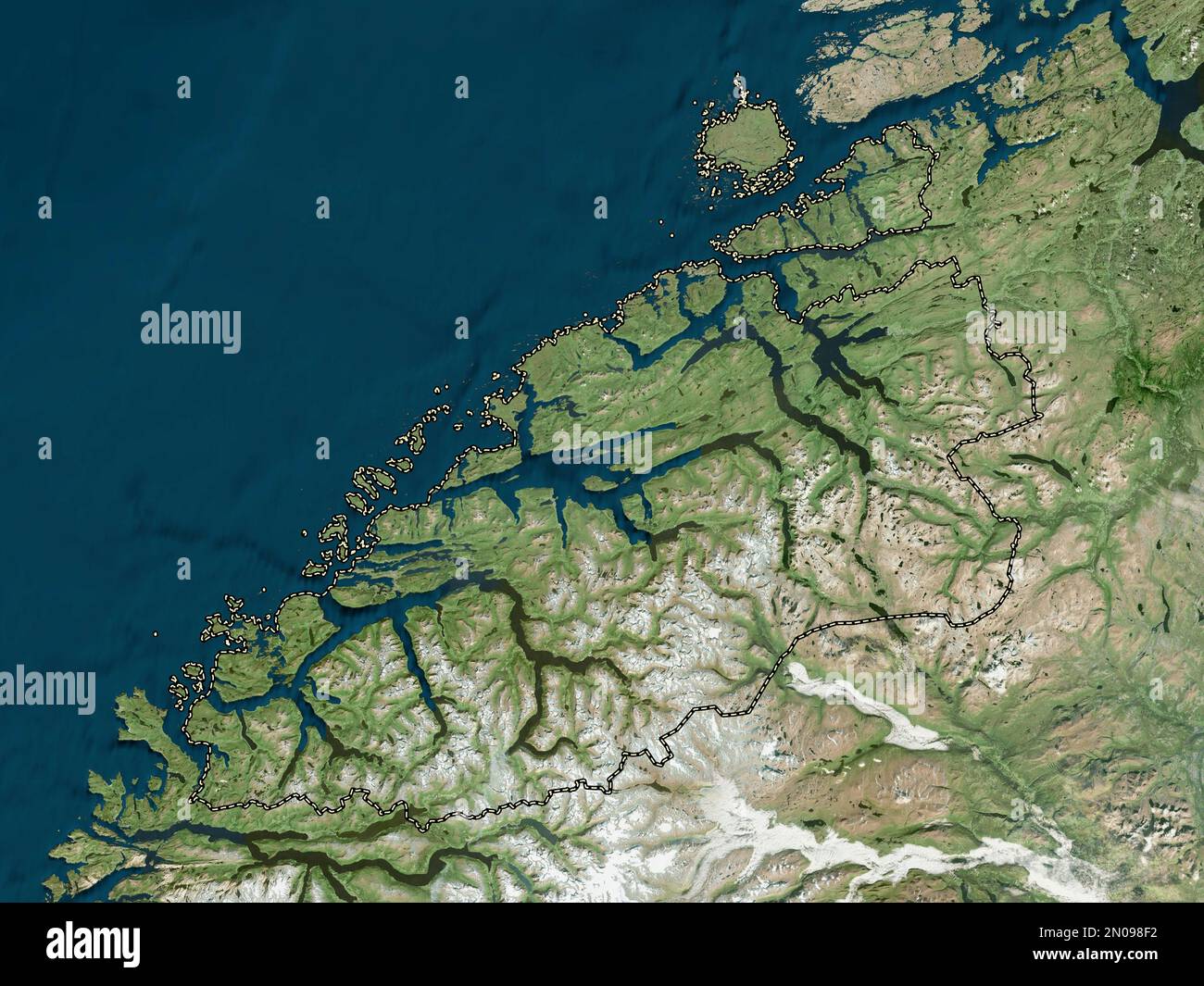 Mre og Romsdal, county of Norway. High resolution satellite map Stock ...