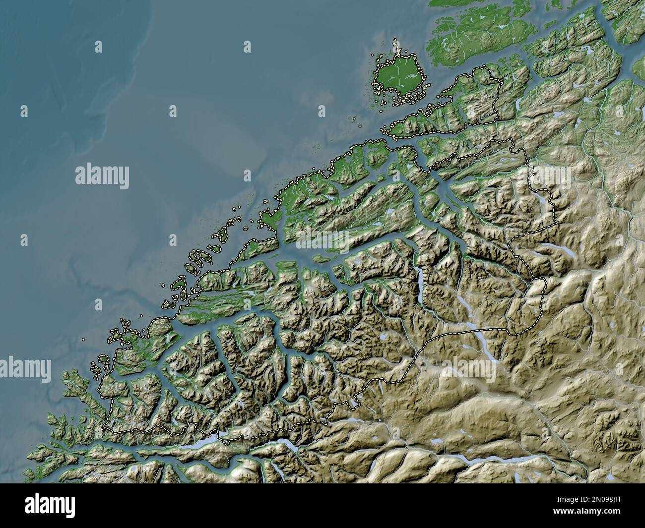 Mre og Romsdal, county of Norway. Elevation map colored in wiki style ...
