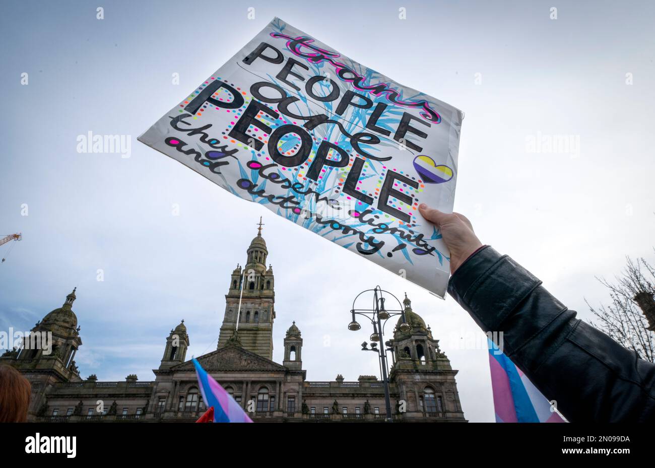 Members of the Cabaret Against The Hate Speech group hold a counter ...