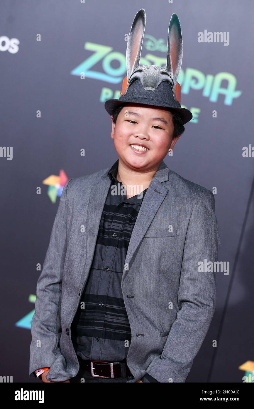 Hudson Yang attends the LA Premiere of "Zootopia" held at El Capitan ...