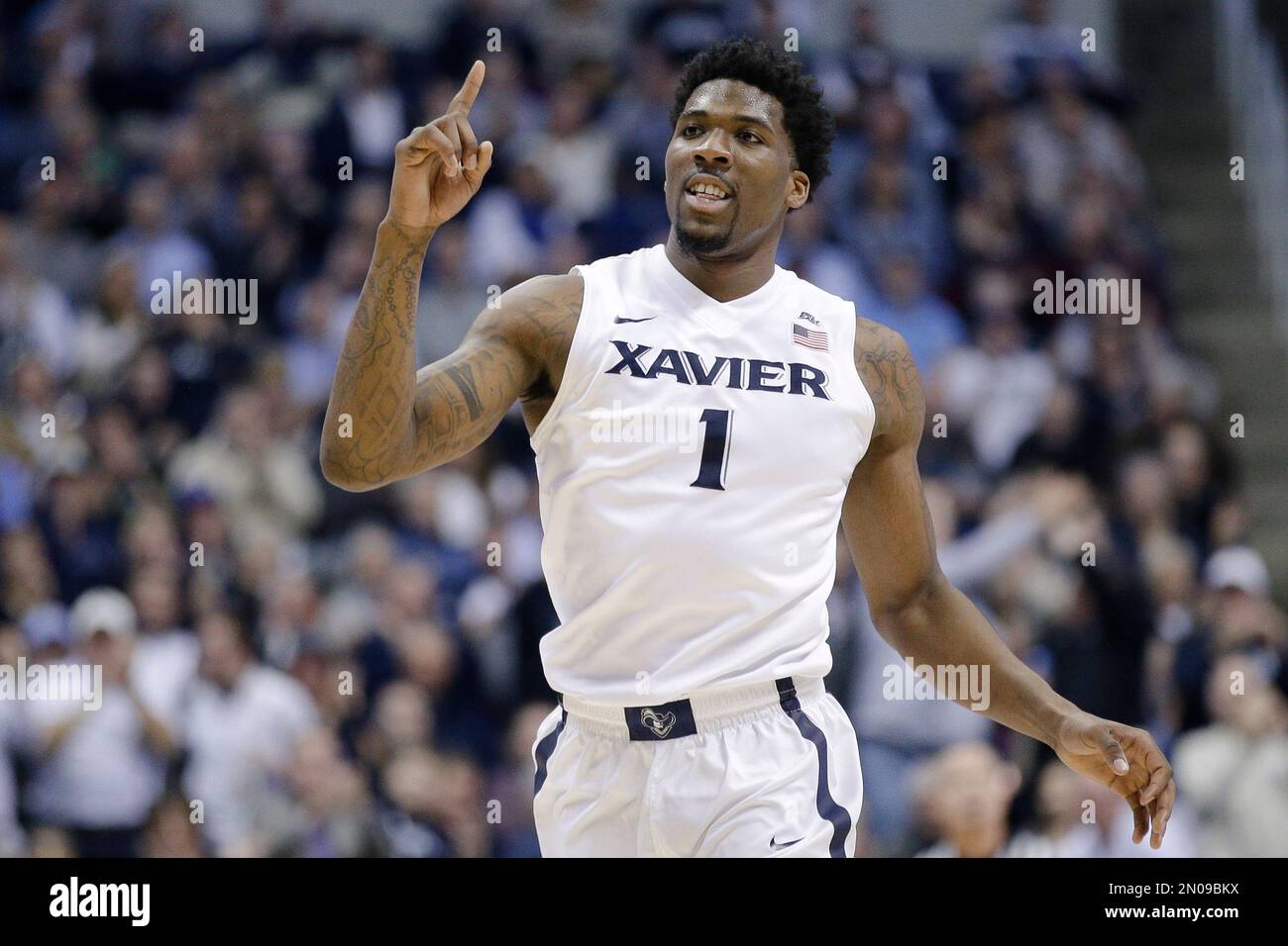 Xavier's Jalen Reynolds reacts in the second half of an NCAA college ...