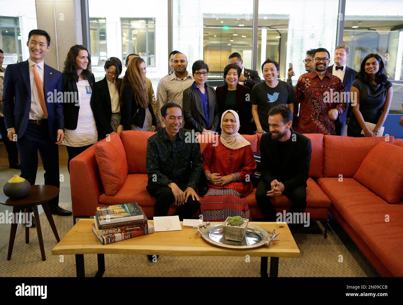 Indonesian President Joko Widodo, left, first lady of Indonesia, Iriana ...