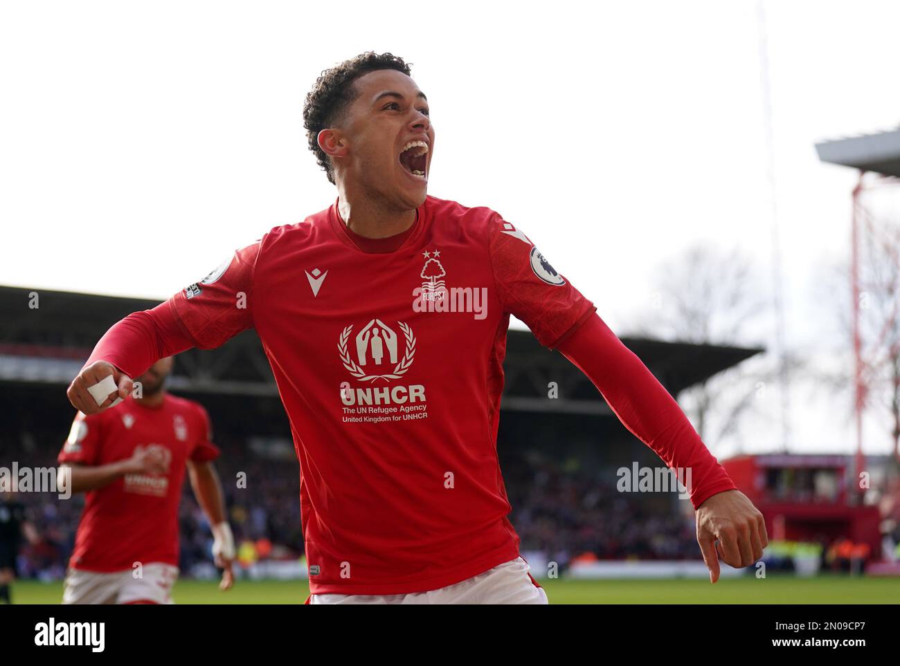 Nottingham Forest's Brennan Johnson celebrates scoring their side's ...