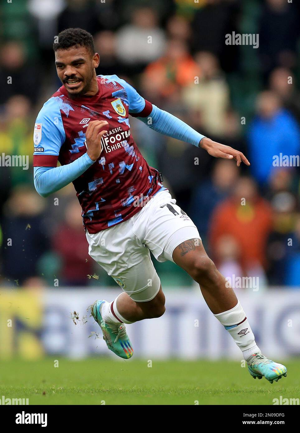 Burnley’s Lyle Foster in action during the Sky Bet Championship match ...