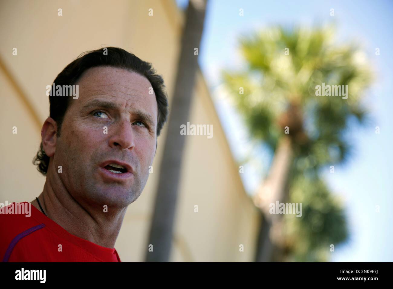 St. Louis Cardinals manager Mike Matheny speaks to the media during ...