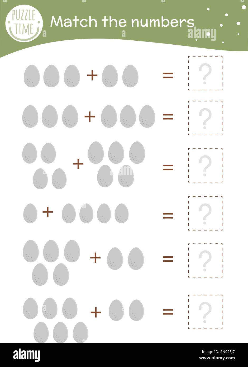 Math game with eggs. Easter mathematic activity for preschool children ...