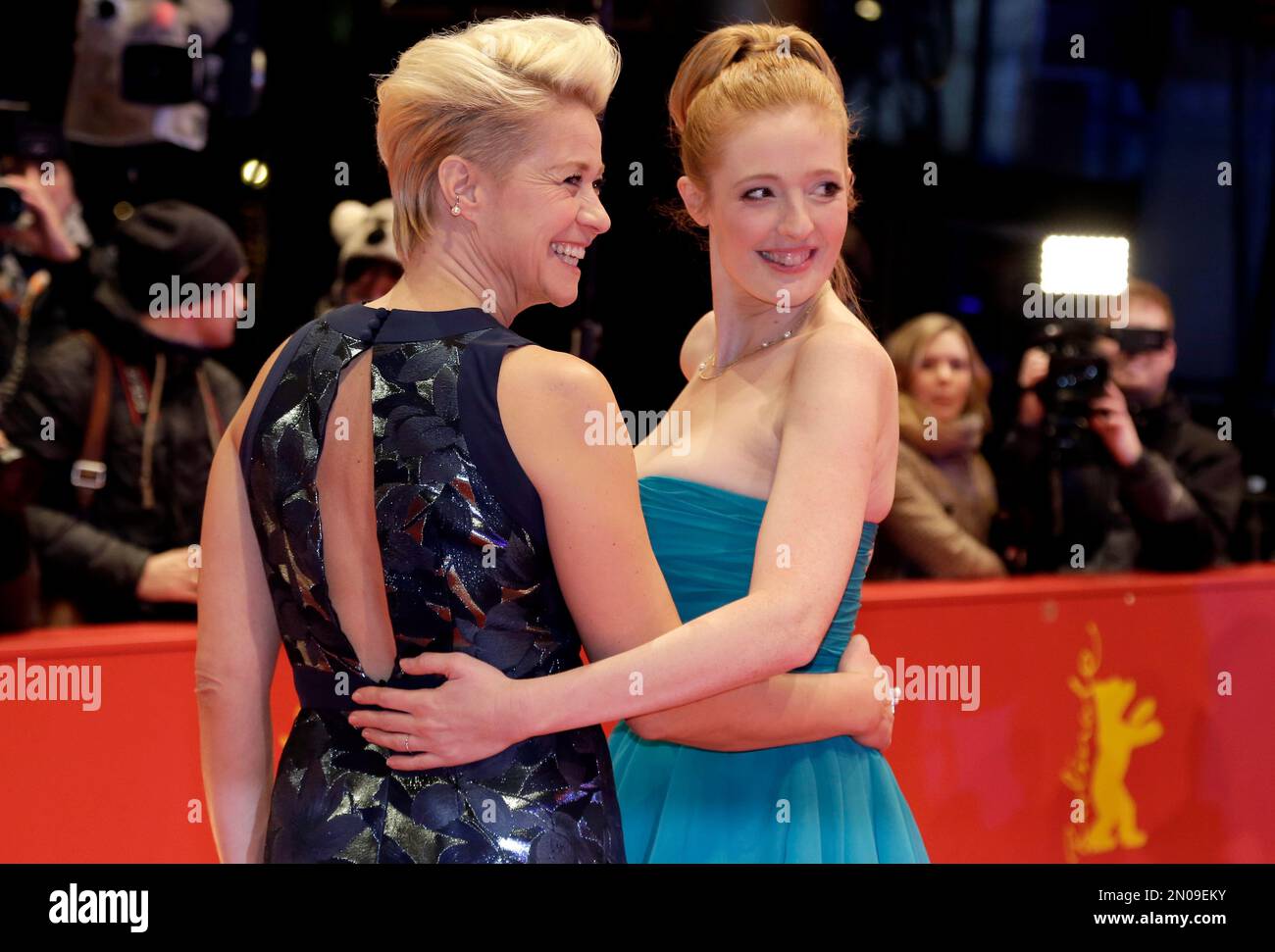 Actresses Trine Dyrholm, left, and Julie Agnete Vang, right, pose for ...