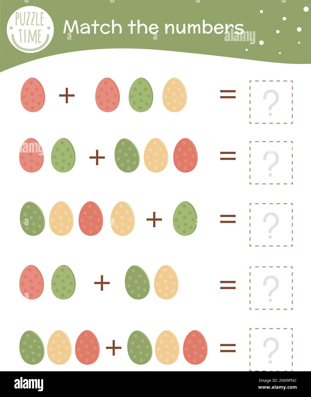 Math game with colored eggs. Easter mathematic activity for preschool ...