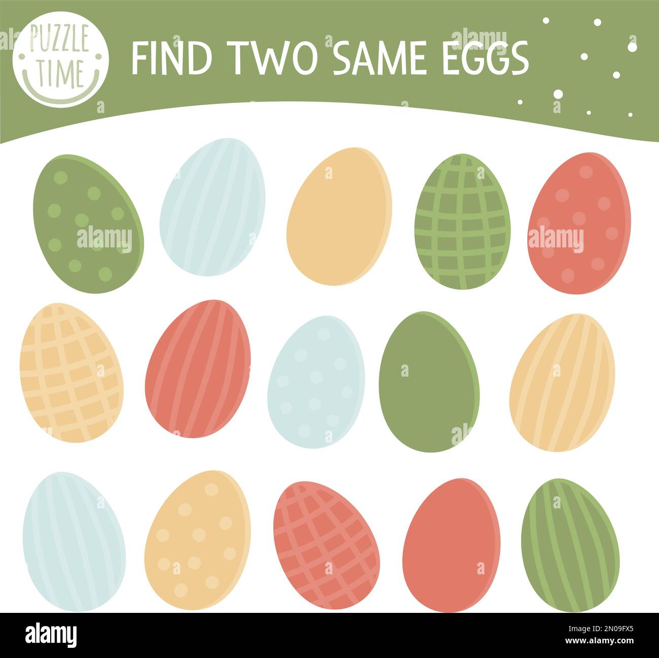 Find two same colored eggs. Easter matching activity for preschool ...