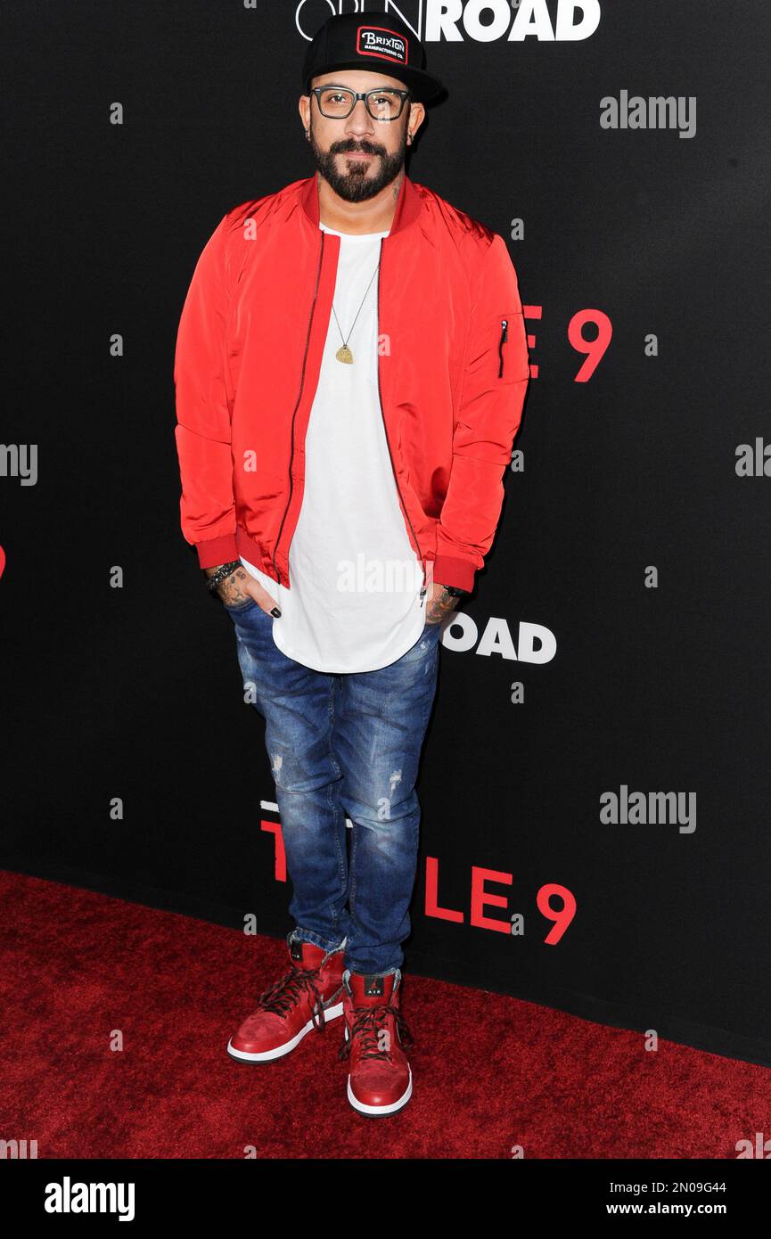 AJ Mclean arrives at the LA Premiere of "Triple 9" held at the Regal ...