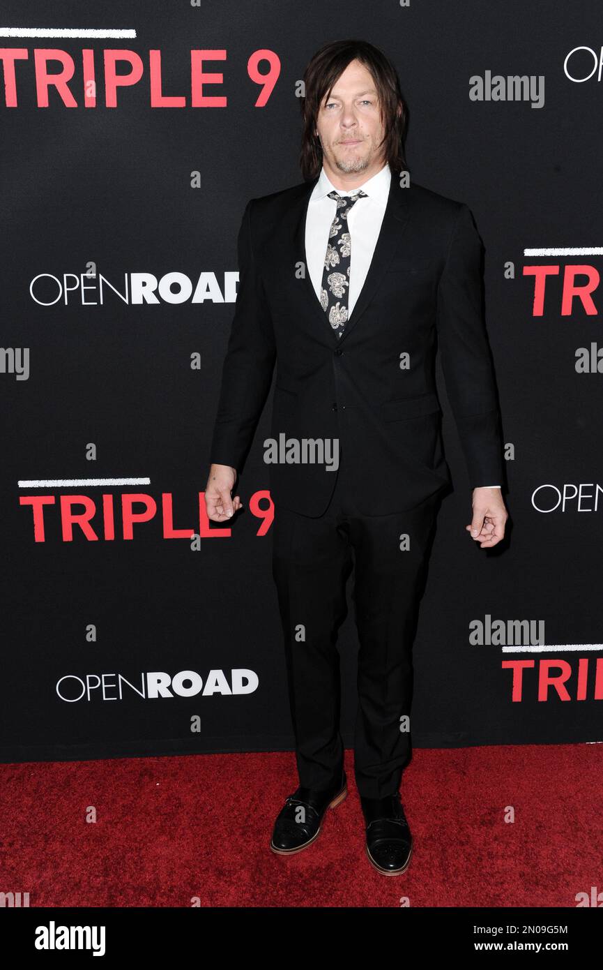 Norman Reedus arrives at the LA Premiere of "Triple 9" held at the ...