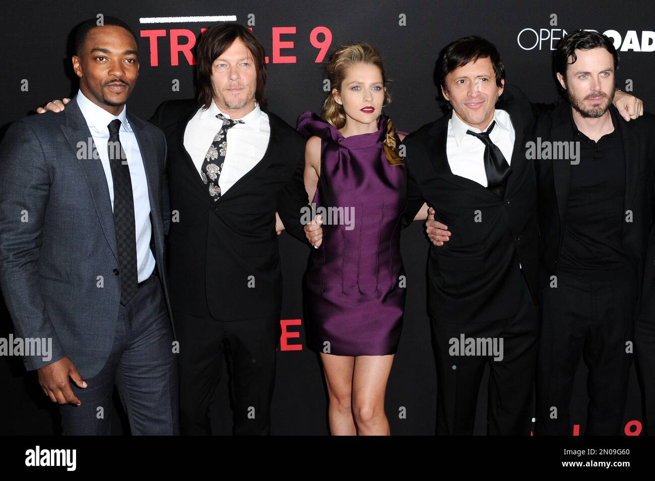 Actors Anthony Mackie, from left, Norman Reedus, Teresa Palmer, Clifton ...