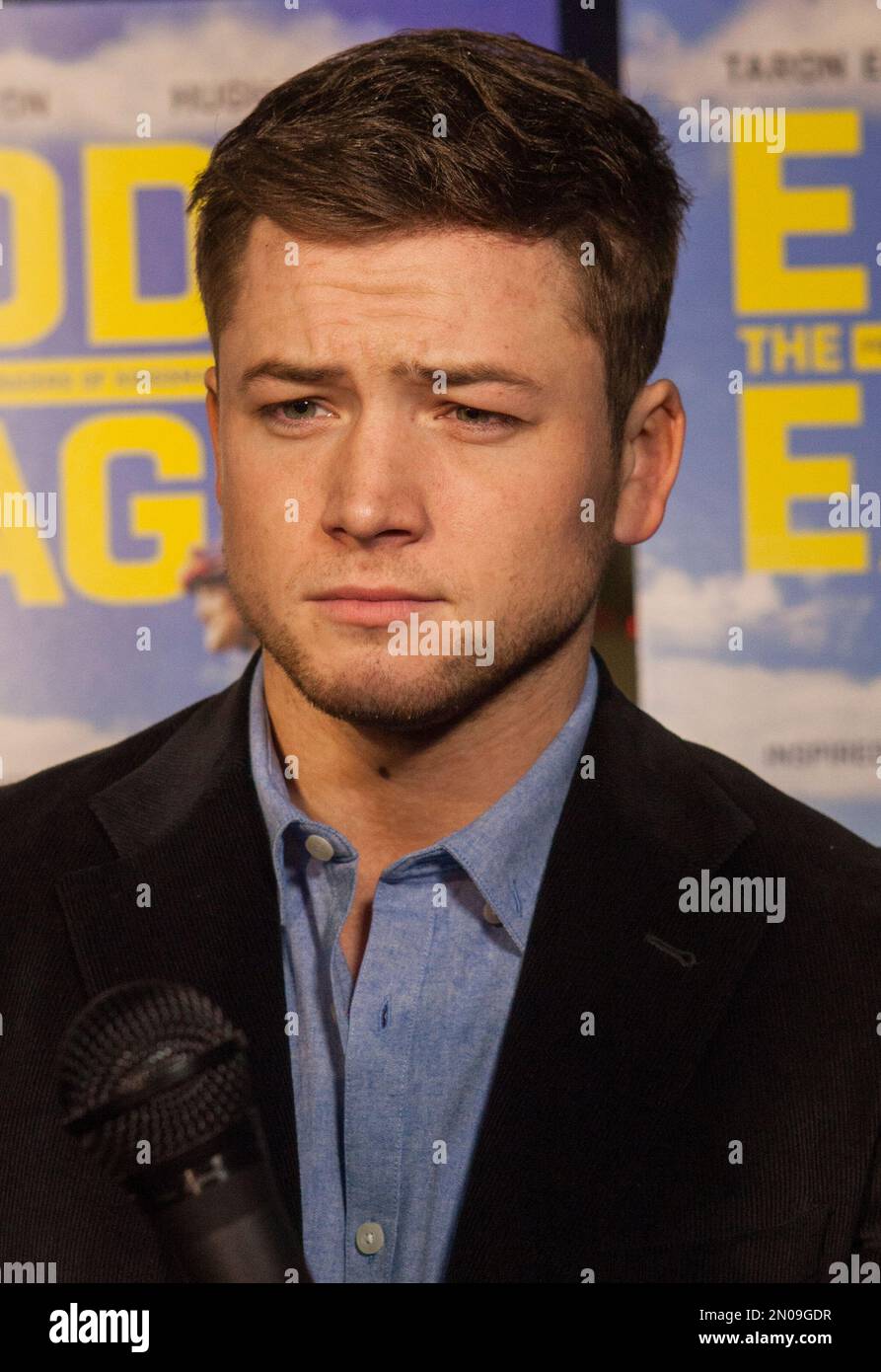 Actor Taron Egerton attends the Chicago Premiere of "Eddie the Eagle ...