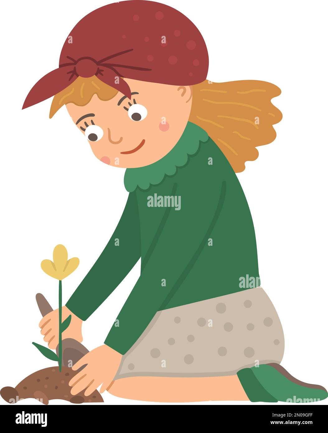 Woman Planting Seeds Clipart