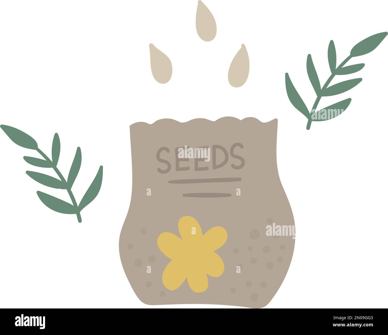 Vector pack with seeds. Package with grains isolated on white ...