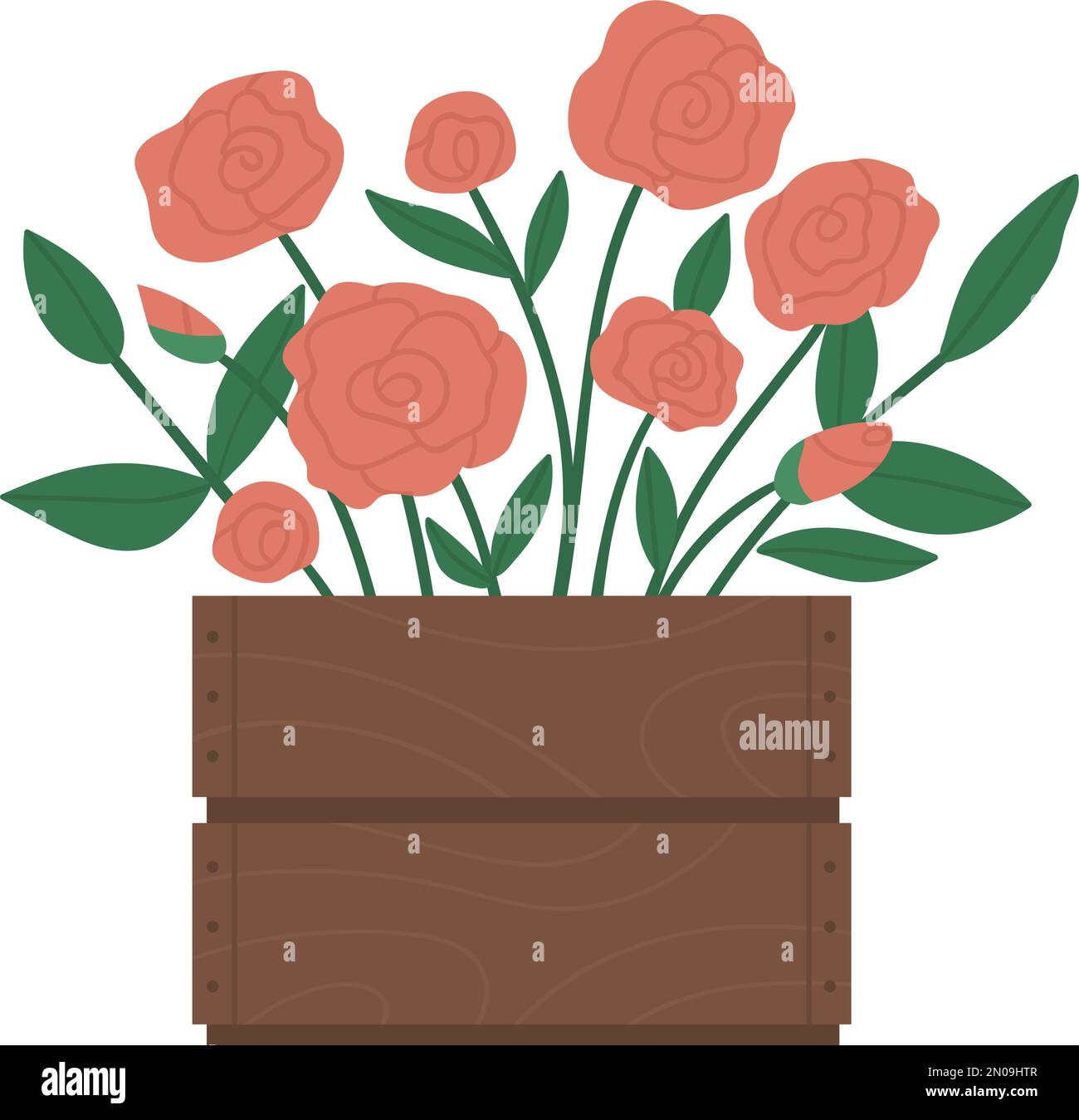 Roses country house garden Stock Vector Images - Alamy