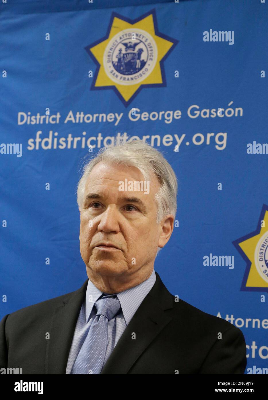 San Francisco District Attorney George Gascón is shown at a news ...