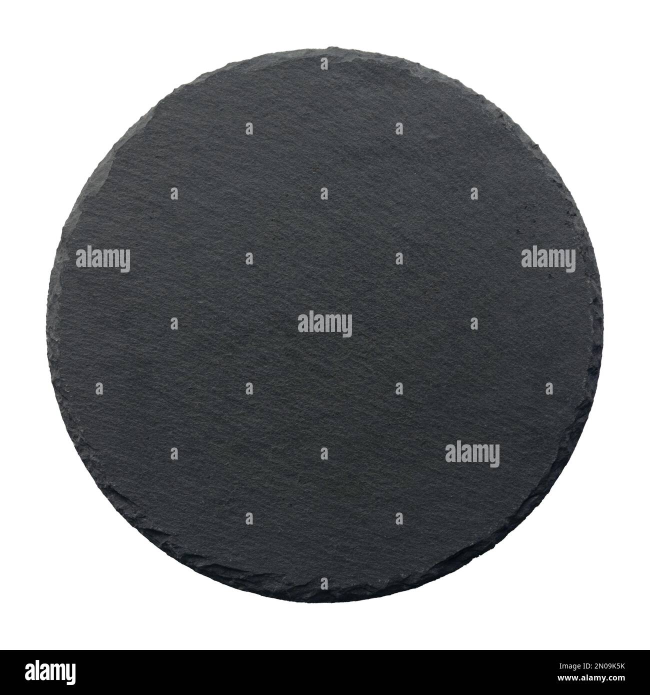 Top view of black slate round stone isolated on white background Stock ...