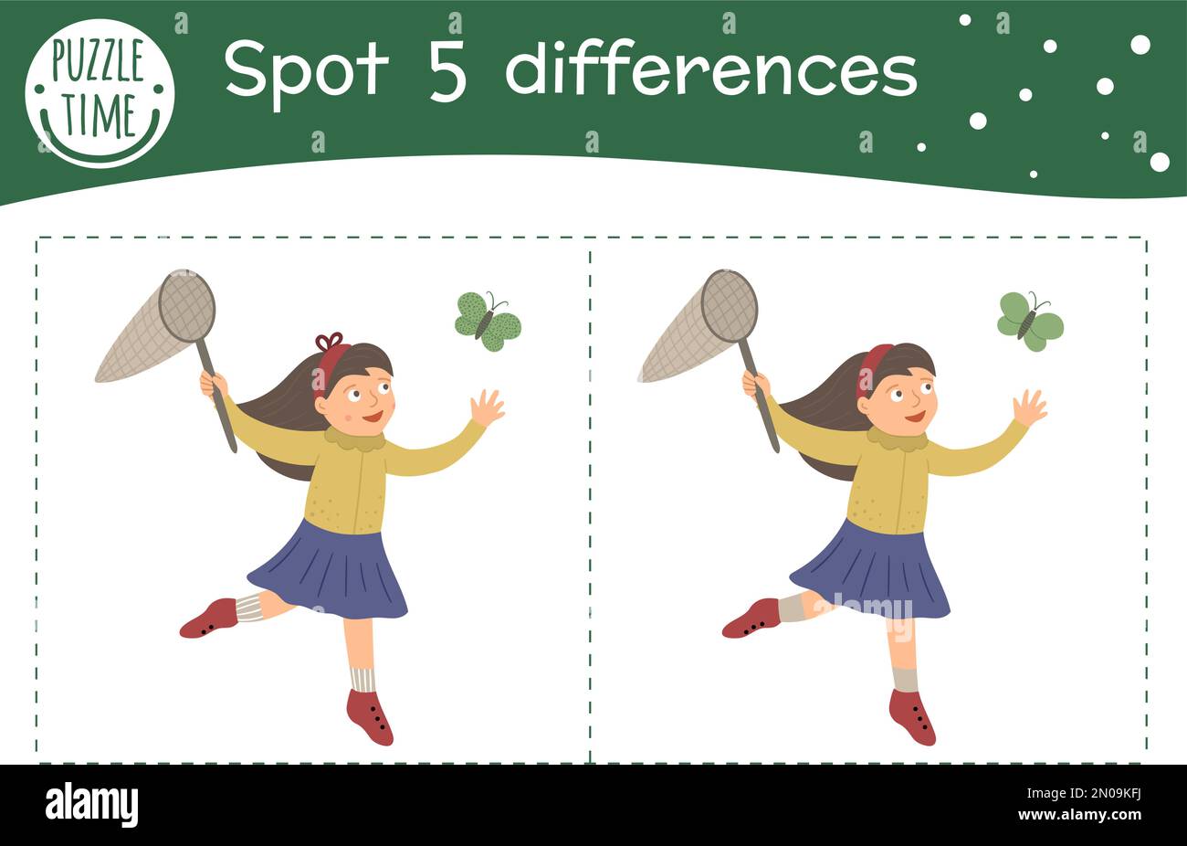 Spring find differences game for children. Garden preschool activity ...