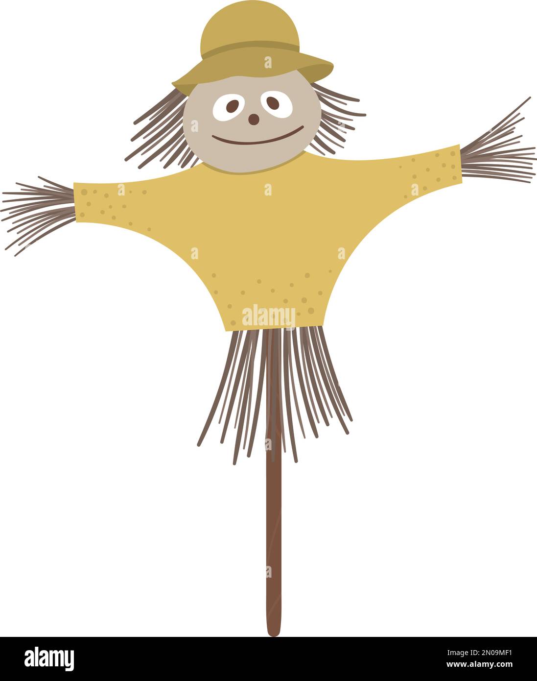 Vector scarecrow isolated on white background. Flat spring garden ...