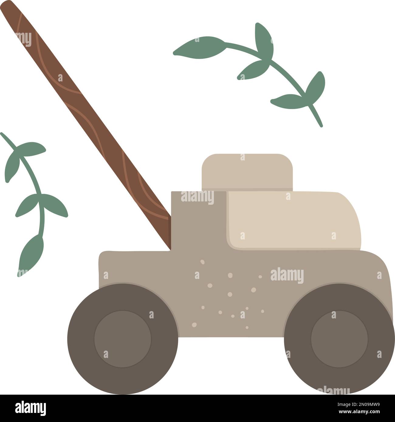 Vector lawn mower isolated on white background. Flat spring garden tool ...