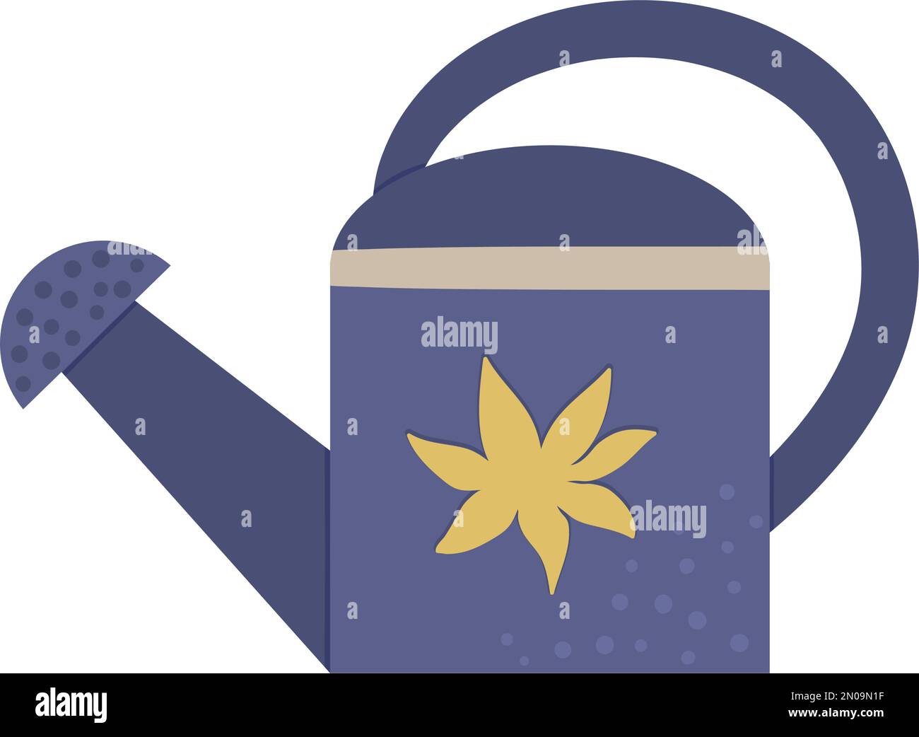 Vector flat trendy purple watering can. Garden equipment isolated on ...