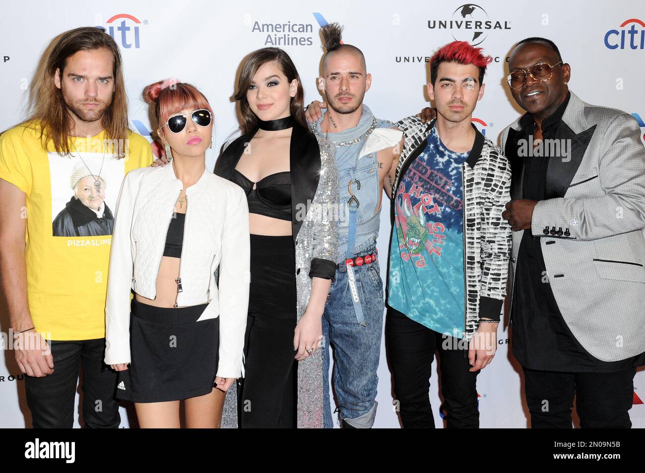 Musical group DNCE with Hailee Steinfeld and Randy Jackson arrive at ...