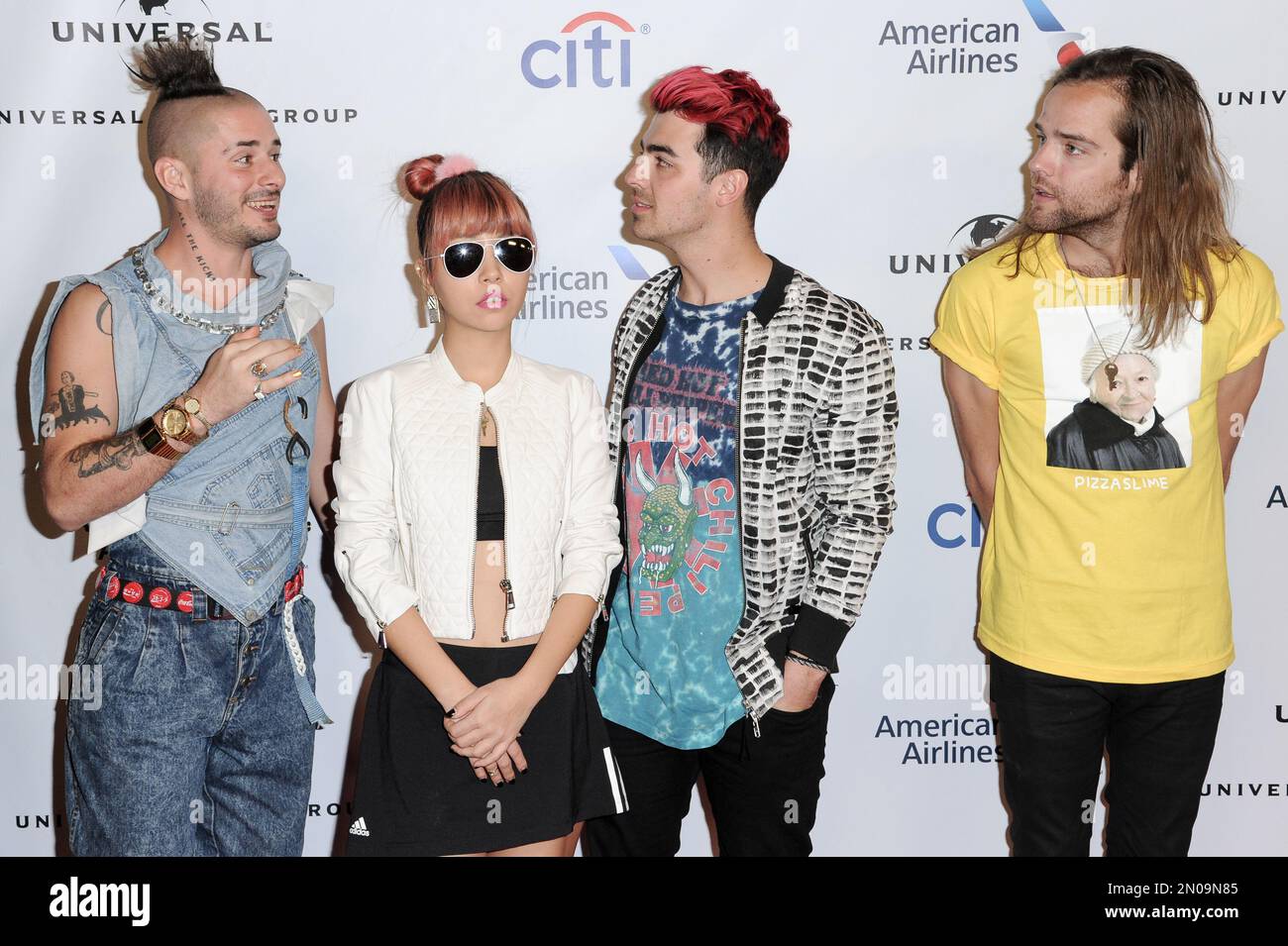 Musical group DNCE arrive at the Universal Music Group Grammy Awards ...
