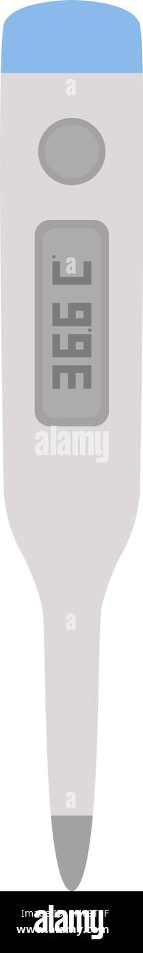 Vector flat thermometer icon. Medical equipment picture isolated on ...