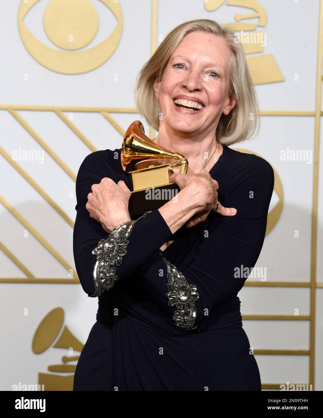 Judith Sherman poses in the press room with the award for producer of ...