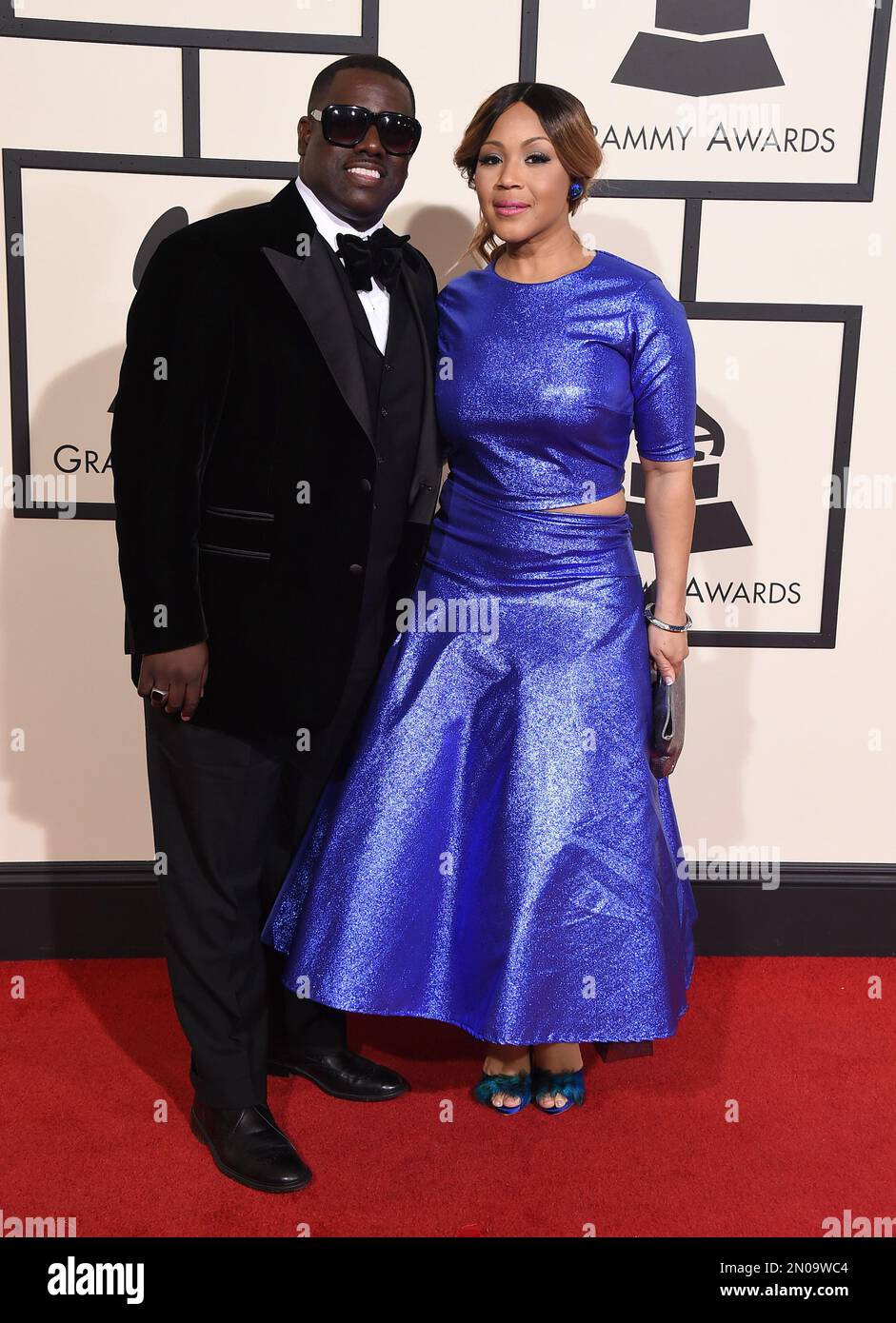 Warryn Campbell, left, and Erica Campbell arrive at the 58th annual ...