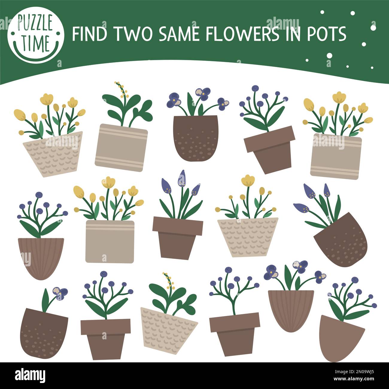 Find two same houseplants. Garden themed matching activity for ...