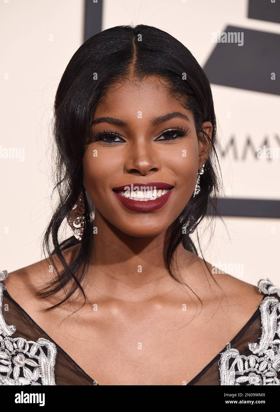 Diamond White arrives at the 58th annual Grammy Awards at the Staples ...