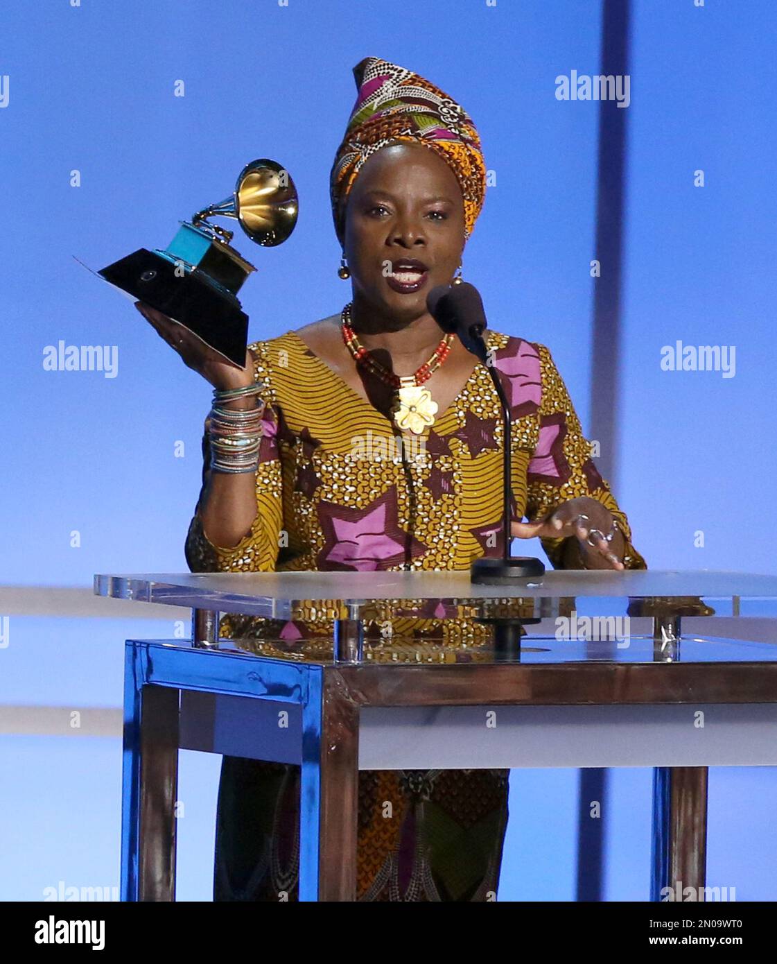 Angelique Kidjo accepts the award for best world music album for "Sings ...