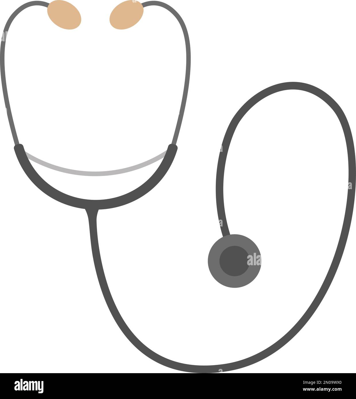 Vector flat stethoscope icon. Medical equipment picture isolated on ...