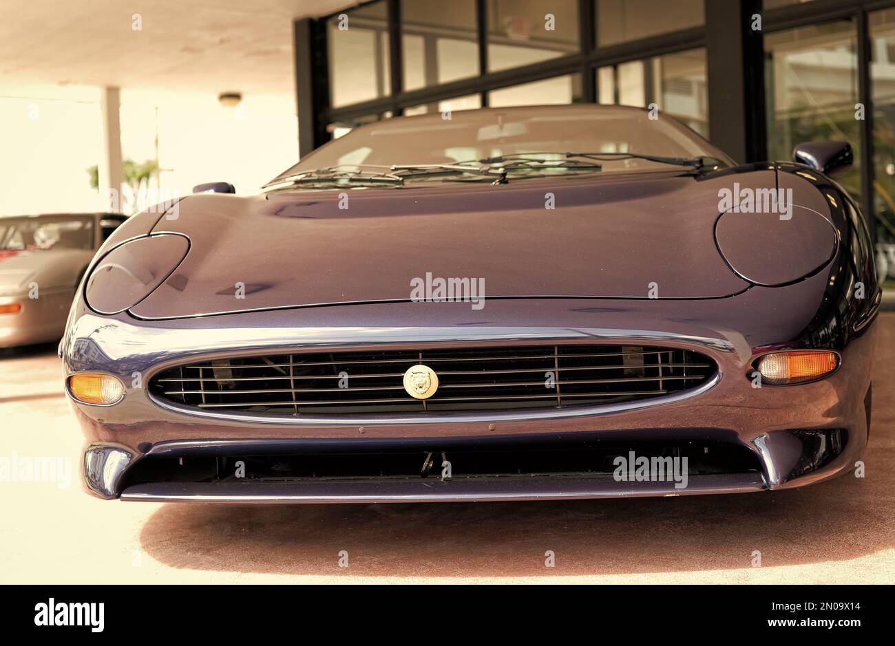Miami Beach, Florida USA - April 15, 2021: black jaguar xj220 1991 ...