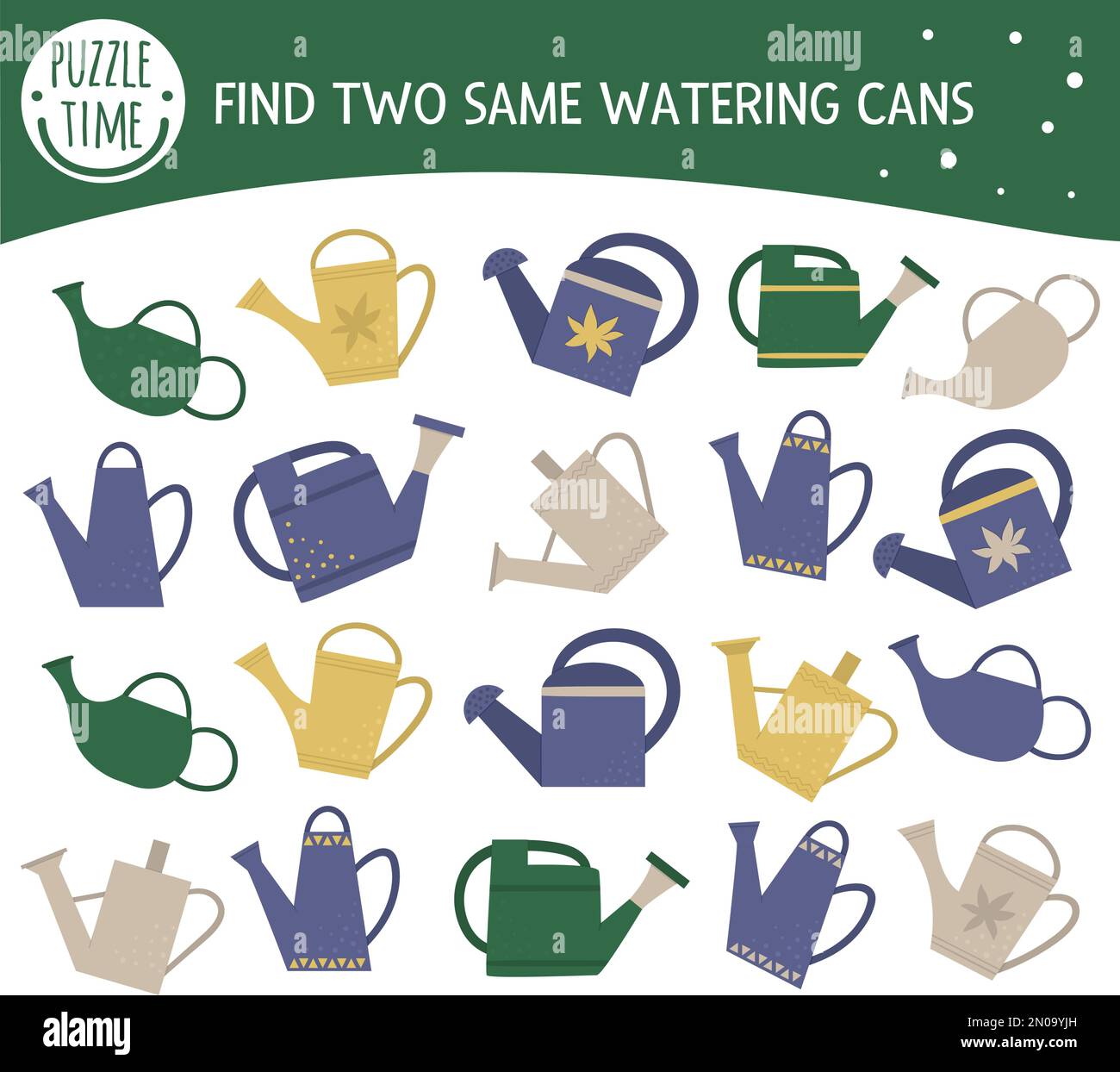 Children with water cans Stock Vector Images - Alamy