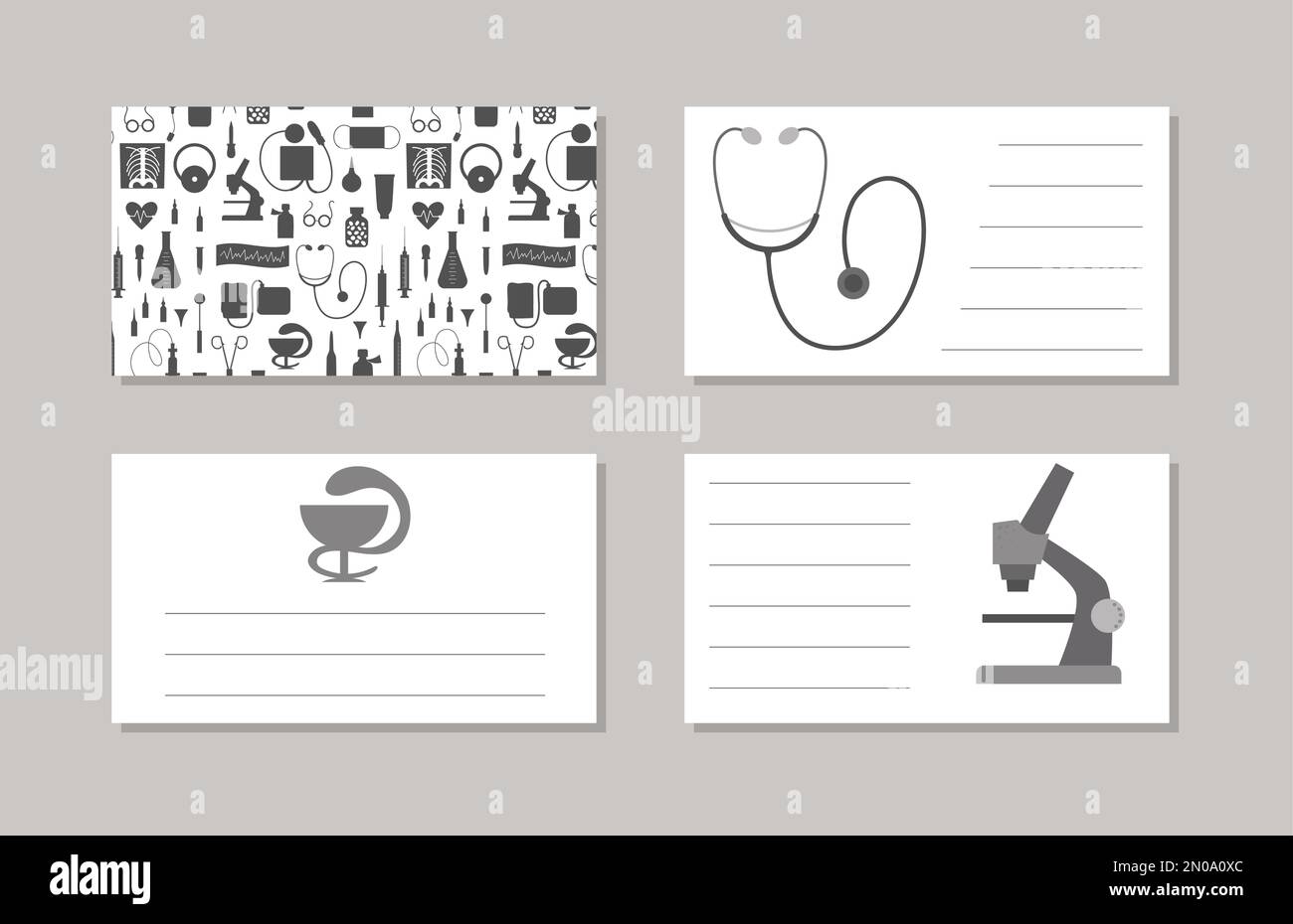 Set of vector medicine business card templates. Pre-made designs with ...
