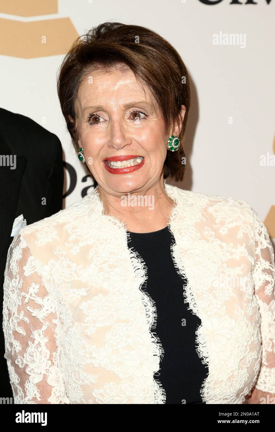 Nancy Pelosi arrives at the 2016 Clive Davis Pre-Grammy Gala at the ...