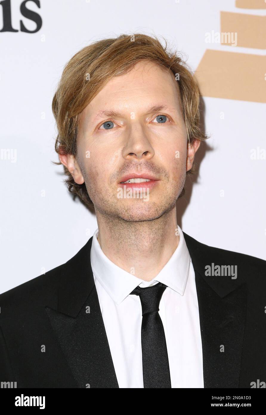 Beck arrives at the 2016 Clive Davis Pre-Grammy Gala at the Beverly ...